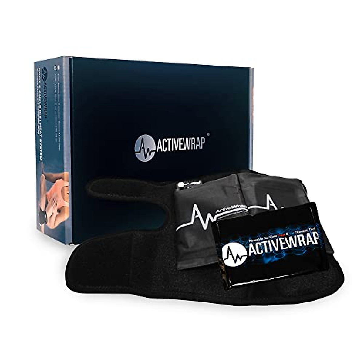 ActiveWrap - Foot and Ankle Ice Pack Wrap for Surgery Care, Ankle Sprain, Swelling and More, Reusable Packs Injuries with Compression, Use for Hot Cold Therapy or Contrast Therapy, Small/Medium