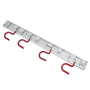 Unomor Broomstick Wall Mount Clothing Rack Mutitool Garage Tool Organizer Mop Hanging Hooks Broom Mop Holder Broom Hanger Broom Organizer Wall Hanging Broom Gripper Mops Aluminum Alloy