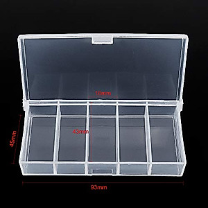 OriGlam 9.5cm / 3.74inch 5 Grids Clear Plastic Organizer Box Storage Container Box, Storage Clear Jewelry Box, Plastic Bead Storage Container Organizer Box