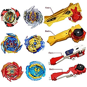 BeyBtatle Battling Top Burst Gyro Toy Set Combat Battling Game 10 Spinning Tops 1 St. Sword Ver Launcher + 2 bidirectional launchers with Portable Storage Box Gift for Kids Children Boys Ages 6+