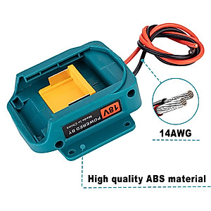 Power Wheels Battery Adapter for Makita 18V LXT Battery with 14 AWG Wire Connector for BL1850B, BL1860B,BL1830B,BL1840B,BL1820B for DIY Rc Car Toys, Robotics and Rc Truck