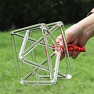 Crystal Singing Merkaba Pyramid ，with Singing Pyramid Carrying Case and Two types Crystal Singing Bowl Striker， Perfect Healing Musical Instrument (Color : Clear, Size : 7 inch)