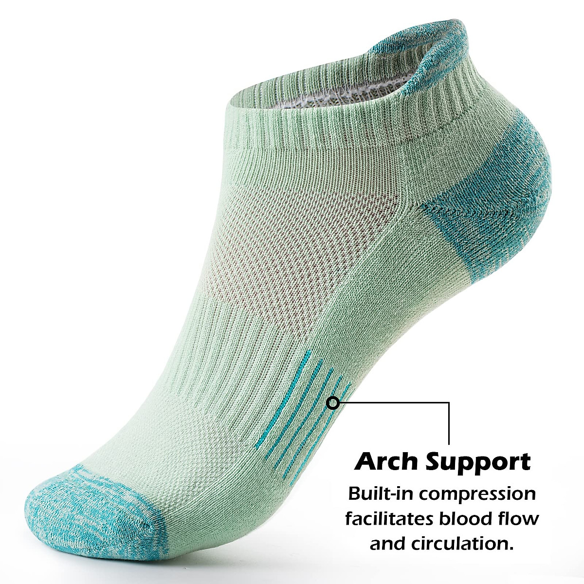 Gonii Ankle Socks Womens Running Athletic No Show Socks Cushioned 5-Pairs