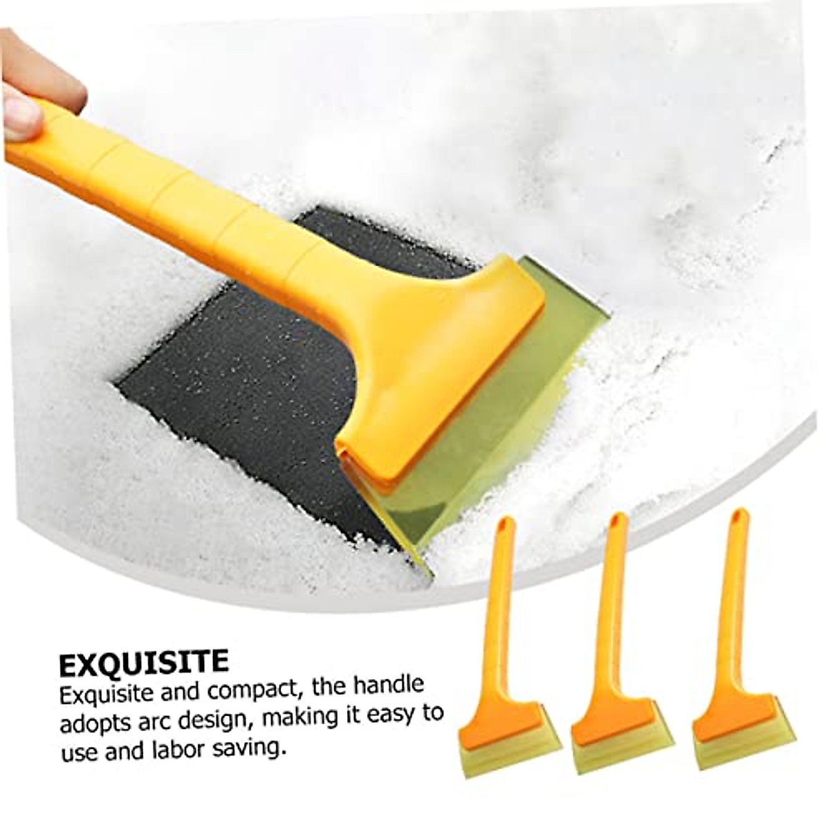VILLCASE 3pcs Scraper Deicing Car Brush Auto Cleaning Shovel Plastic Removal Mud Lawn Outdoor Ice Supplies Garden Winter Automobile Snow Yellow Clean for Sand Windshield Home Tool