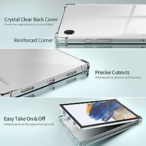 AHPYEBZ Clear Case compatiable with Samsung Galaxy Tab A8 2022 SM-X200/ SM-X205 10.5 Inch,Transparent Clear case for Samsung Galaxy Tab A8 10.5" Shockproof TPU Protective Case Transparent