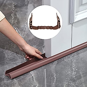 Door Draft Stopper，Self Adhesive Door Sweep Draft Stopper -Door Draft Blocker Dust Keeping Draft, Noise, Dust and Unwanted Animals Out, Soundproof (White)