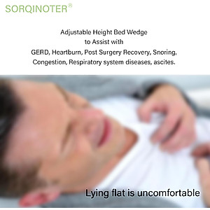 SORQINOTER Metal Mattress Wedge for Acid Reflux, Adjustable Height Bed Wedges Under Mattress, Helps with GERD, Heart Burns, Postoperative Recovery, Snoring, and Congestion - White/2Pack