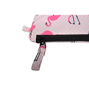 Betsey Johnson 8.5 Inch Zipper Cosmetic Pouch Small Toiletry Bag–Lightweight Durable Polyester Organizer with Inner Zipped Pocket Good For Makeup Accessories and Travel Needs (Flamingo Strut)