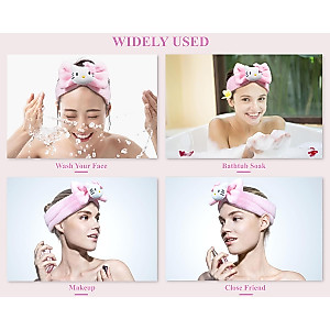 GGJQQDM Kawaii Headband for Spa, Makeup, Face Washing & Pajama Parties - Suitable for Girls and Women (F)