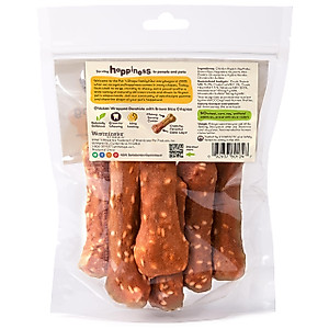 Pet 'n Shape Long Lasting Chewz Dog Treats - Chicken Wrapped Rawhide 6 Bones 4 Inch Long