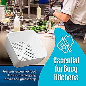 STEADYKLEEN - 6.5-inch Floor Drain Cover Alternative, Square Sink Drain Basket for Restaurants, Home and More, Commercial Sink Strainer with 0.19-inch Holes, Versatile Plastic Drain Screen Basket