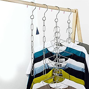 Bayetss Multifunction Cascading Hangers Closet Organizer Space Saving Hanger Chain Hanger for Shirts Pants Dresses Closet Hanger,10 Rings