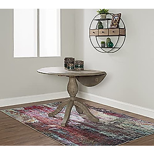 Linon Home Décor Mauro Antuque Rustic Brown Drop Leaf Dining Table