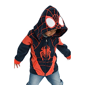Cuddle Club Miles Morales Toddler Fleece Jacket - Toddler Miles 3T Toddler Fleece Jacket - Girls & Boys Zip Up Miles Hoodie - Kids Miles Sweater Fleece Jacket - Toddler Winter Miles Jacket