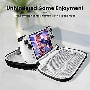 OPTOSLON ROG Ally Carrying Case Compitable with ASUS ROG Ally Gaming Handheld and accessories, Hard Case for Travel and Storage[Black]