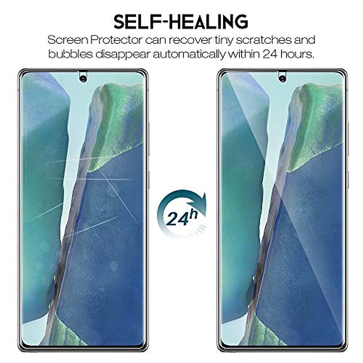 4 Pack LK 2 Pack Screen Protector + 2 Pack Camera Lens Protector Compatible for Samsung Galaxy Note 20, Positioning Tool, in-Display Fingerprint Support, HD Ultra-Thin