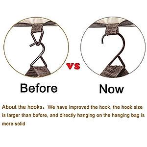 STORAGE MANIAC 2-Shelf Hanging Closet Organizer, Cloth Hanging Closet Shelf, Canvas Hanging Closet Basket with Hooks for Dorm, Apt, Bedroom, College, Garment Rack, Wardrobe, Fabric