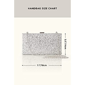 Coucoland Evening Rhinestone Clutch Jewelry - Wedding Bridal Bridesmaid Handbags Purses Silver Accessories for Women Statement Necklace Earrings Bracelets Set Formal Women's Sets