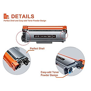 Juyudow Compatible TN-660 Toner Cartridge Replacement for Brother TN660 TN630 TN-630 High Yield for HL-L2300D HL-L2380DW HL-L2320D DCP-L2540DW MFC-L2700DW MFC-L2685DW Printer (2 Packs, Black)