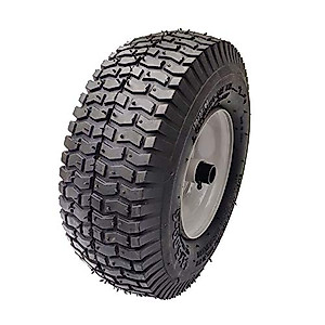 2 Pack 13x5.00-6 Lawn Tractor Pneumatic wheel,Wheelbarrow tire Turf Tread,3.13" hub length with steel rim,Flange ID 0.76''