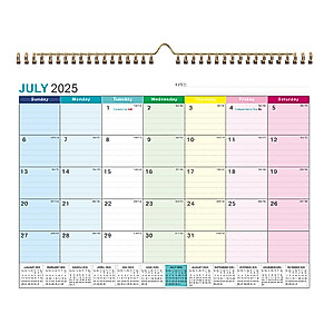 Kyweel Wall Calendar 2023-2024, January 2023-June 2024, 15" x 12", Highlight Holidays, Planning Calendar, Thick Paper