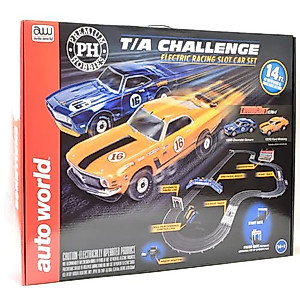 Auto World/Premium Hobbies T/A Challenge Mustang VS Camaro HO Scale Slot Car Race Set CP7973