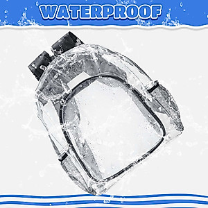 6 Pcs Clear Backpack for Stadium Approved Heavy Duty Clear Bookbags Rugby Game Transparent See Through Backpacks for Stadium Waterproof Concert Sports Work School Security