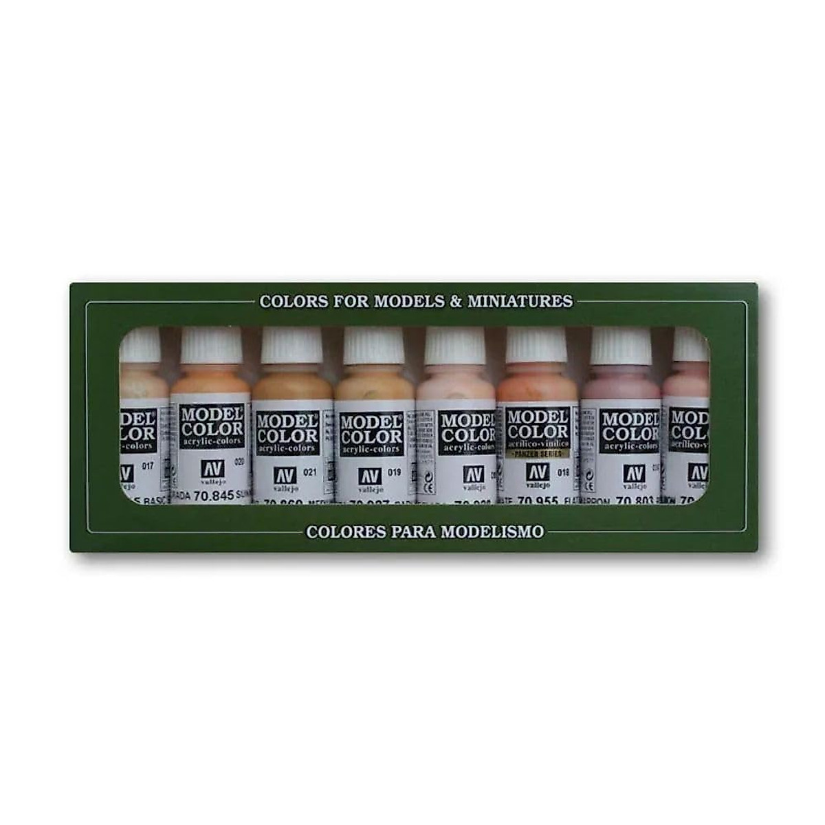 Vallejo Face/Skin Colors Paint Set, 8-Colors, 17ml