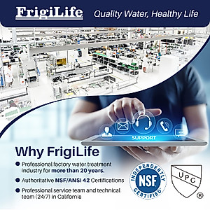 FrigiLife 1 Micron 10" x 2.5" Whole House CTO Carbon Sedimen Water Filter Compatible DuPont WFPFC8002, WFPFC9001, SCWH-5, WHCF-WHWC, FXWTC, RO Unit for Under Sink & Countertop Filtration System,4Pack