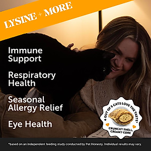 Pet Honesty Cat Immune Support Lysine - Cat Allergy Relief - Sneezing, Runny Nose, Watery Eyes - Cat Supplements & Vitamins with Omega 3s, L-Lysine, Antioxidants, Colostrum - Chicken (30 Day Supply)