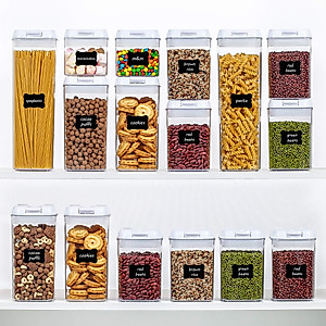 Vtopmart 7 PCS Easy Lock Food Storage Containers with 10 PCS Flour and Sugar Storage Container