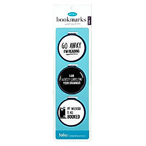 Just Clip it! Quote Bookmarks - (Set of 3 clip over the page markers) - GO away, I'm reading, I am silently correcting your grammar & My weekend is all BOOKED. Funny Bookmark Set - for of all ages.