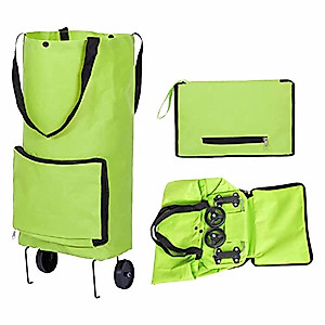 xiaoguozi Foldable Shopping Cart Portable Shopping Bag Stair Climbing Grocery Cart with Wheels Removable Bag Waterproof Large Capacity Utility Cart