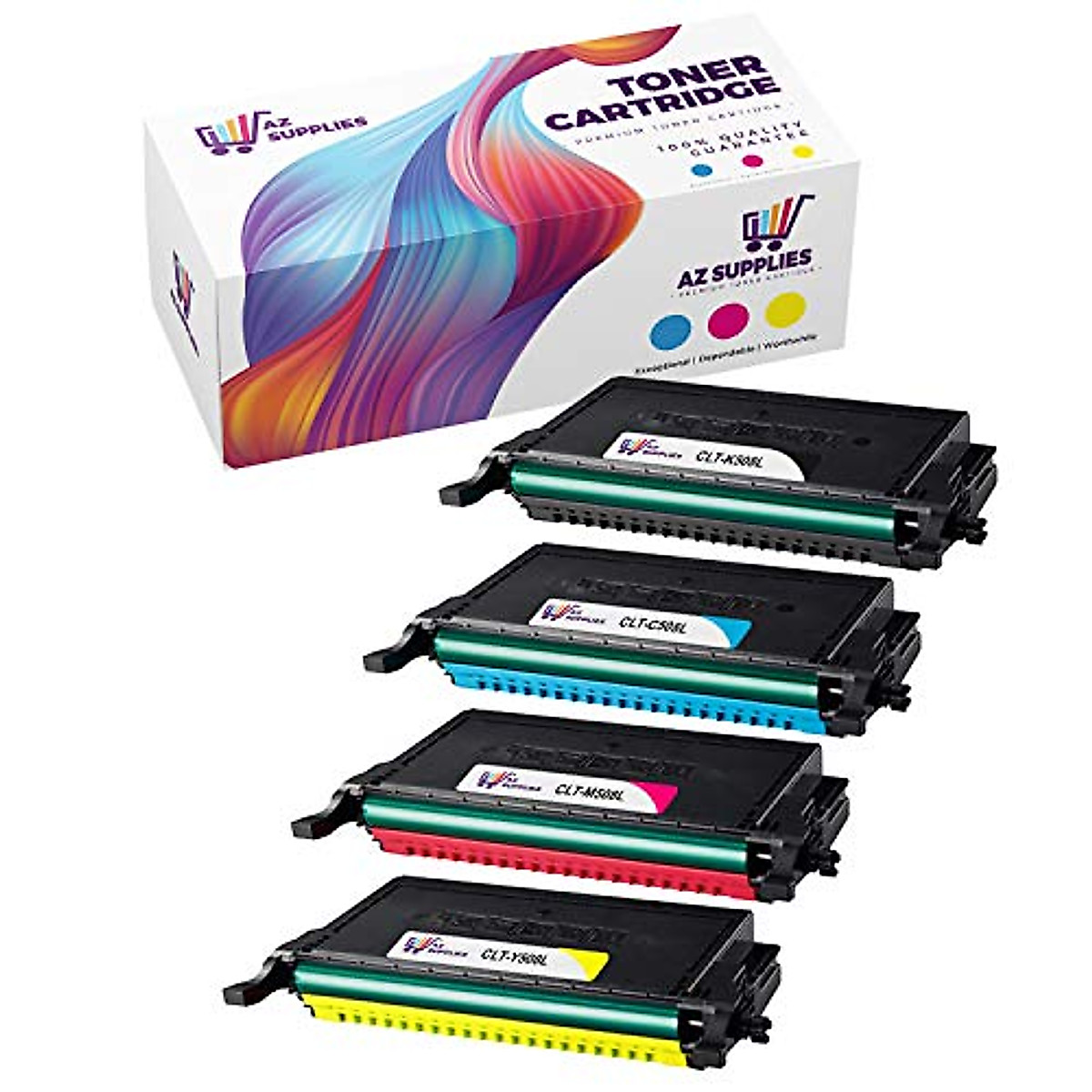 AZ SUPPLIES Compatible Toner Cartridge Replacement for Samsung CLP 670 CLT-K508L CLT-C508L CLT-M508L CLT-Y508L CLP-620 CLP-620ND CLP-670 CLP-670N CLP-670ND (Black Cyan Magenta Yellow - 4 Packs)