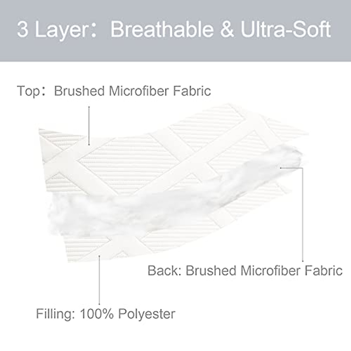 Exclusivo Mezcla Ultrasonic Quilt Set King Size, 3 Pieces White King Quilt (104"x96") with 2 Pillow Shams, Lightweight Bedspreads Modern Striped Coverlet Set for All Seasons