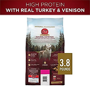 Purina ONE High Protein, Natural Dry Dog Food, True Instinct With Real Turkey & Venison - (4) 3.8 lb. Bags