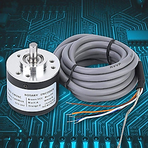 5-26V DC Incremental Rotary Encoder, E6B2-CWZ6C 38mm Diameter NPN Open-collector Output ABZ 3 Phase General-purpose Rotary Encoder with 2m Wiring Wire(300P/R)