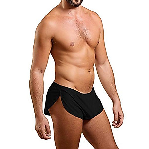 Muscle Alive Mens Extreme Mesh Shorts with Large Split Sides Color Black Size M