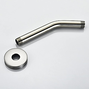 123815BN Replacement For Moen 8 Inches Anti-leakage Ceiling Wall Mounted Bend Accessories-Basic Shower Arm and Flanged,Made of Solid Brass,Brushed Nickel