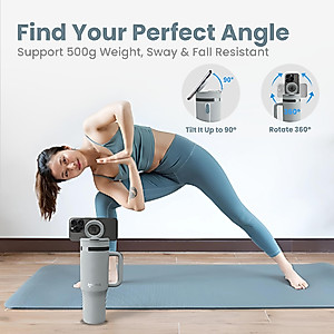 JetFresh 40 oz Tumbler with Handle and Straw Magnetic Phone Holder Tripod Lid Perfect for Car Phone Holder - Insulated Stainless Steel Leak Proof Spill Proof Water Tumbler for Men and Women Cup