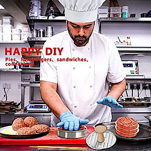 DSTHISAR Burger Press, 5”Stainless Steel Hamburger Press Patty Maker, Non-Stick Hamburger Press for Making Patties, for Grilling and Cooking, Comes with 100 Pieces of Wax Paper