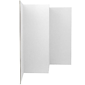 3 ft. Short White Temporary Cardboard Folding Screen - 4 Panels
