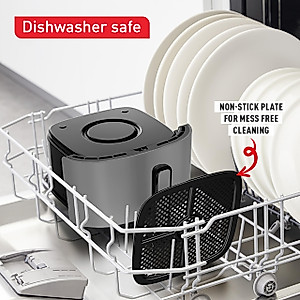 T-fal, Air Fryer, Easy Fry 5L Capacity Air fryer with basket, 10 Auto Cooking Programs 5.3 quarts, Digital Touchscreen, Dishwahser Safe Basket, Healthy and Crispy Results, Toast, Bake, Grey, EY245B50