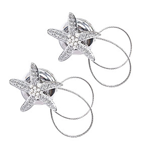 Alipis 2 Sea Fish Pattern Curtain Buckles Drapery Magnet Curtain Hooks for Drapes Back Tie Outdoor Shower Curtain Hook Curtains Nautical Home Decor Magnetic Magnet Hooks Adjustable Strap