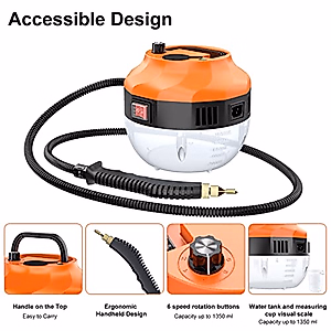 Upgrade Steam Cleaner Handheld, 2500W High Pressure Steam Cleaner for Home Use, Portable Steam Cleaning Machine, Car Steamer with Brushes, Steamer for Cleaning Upholstery Grout Tile Kitchen Bathroom