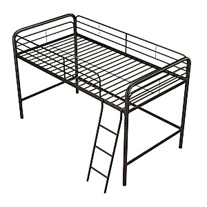 DHP Jett Junior Twin Metal Loft Bed, Black