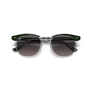 Ray-Ban Unisex Sunglasses Green On Transparent Frame, Grey Lenses, 52MM