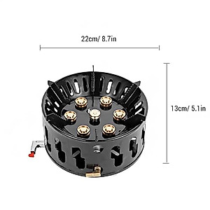 Lixada Portable Picnic Camping Stove Burner 9800W Windproof Camping Gas Stove Seven-Star Fierce Fire Stainless Steel Camp Stoves Backpacking Stove with Carry Bag for Outdoor Camping Hiking Cooking