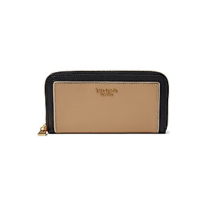 Kate Spade New York Morgan Color-Blocked Saffiano Leather Zip Around Continental Wallet Cafe Mocha Multi One Size