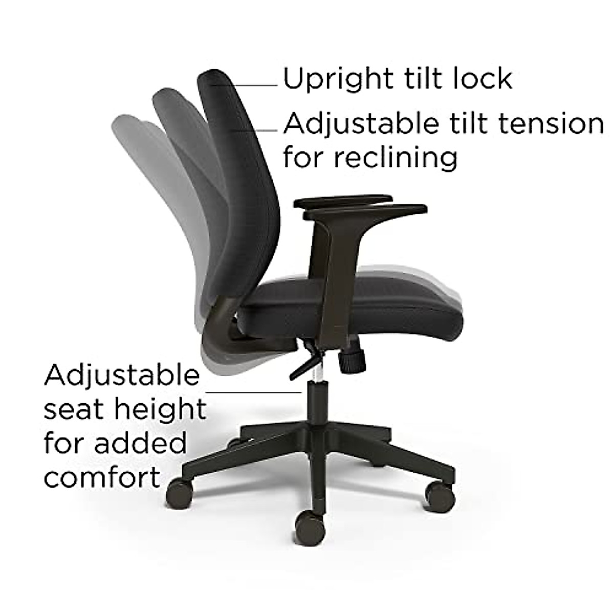 Union & Scale Un59380 Essentials Fabric Task Chair, Black